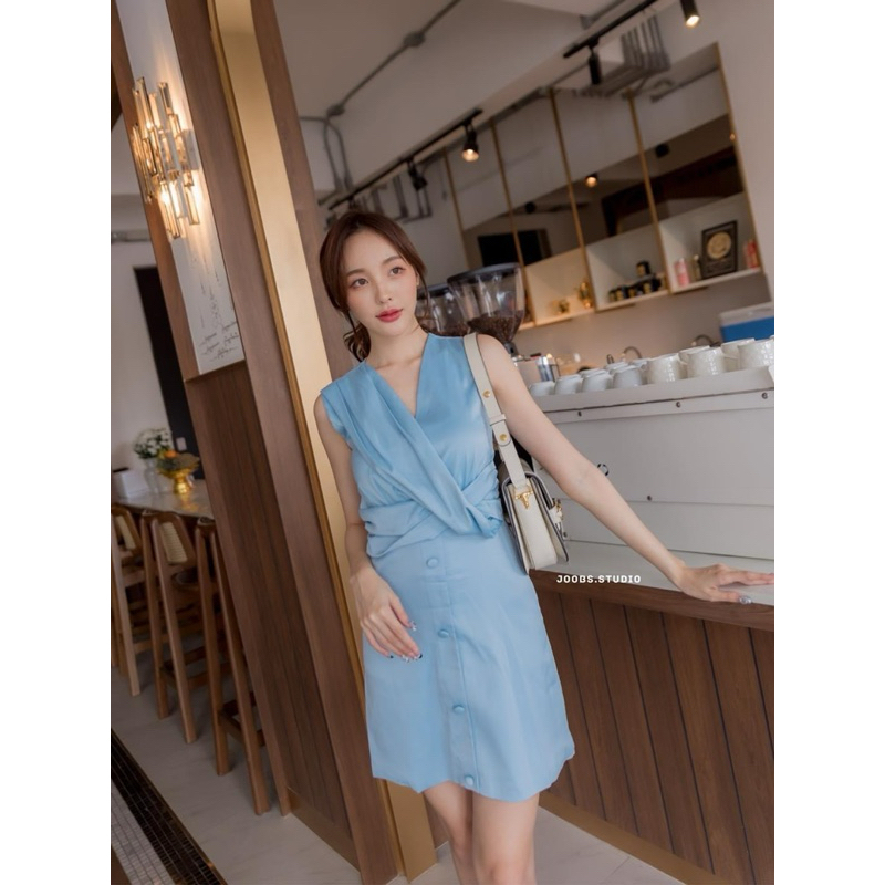 Joob studio dressed มือ 1 สีฟ้า size S ยังมีป้าย พร้อมส่ง | Shopee Thailand