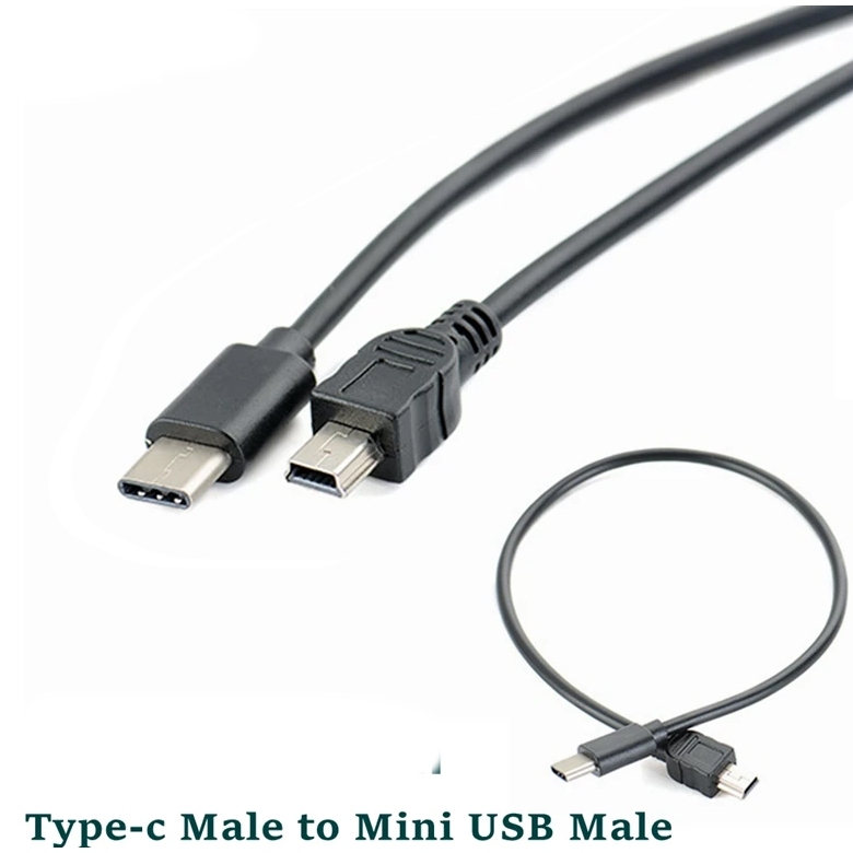 USB Type-c to Mini 5Pin USB Cable USB-C Male to Mini-B Male Converter ...