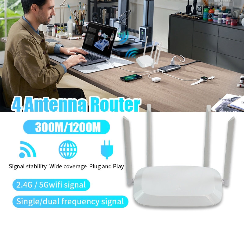 เราเตอร์ WiFi 5G/2.4G wifi Router 1200 Mbps สัญญาณเต็มไม่ติด | Shopee Thailand