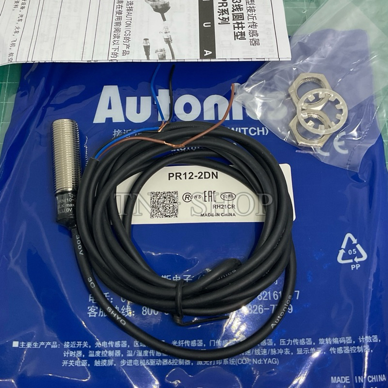 PR12-2DN sensor เซ็นเซอร์ AUTONICS Inductive proximity sensor Ø12mm-ระยะการจับโลหะ 2 mm NPN-NO ...