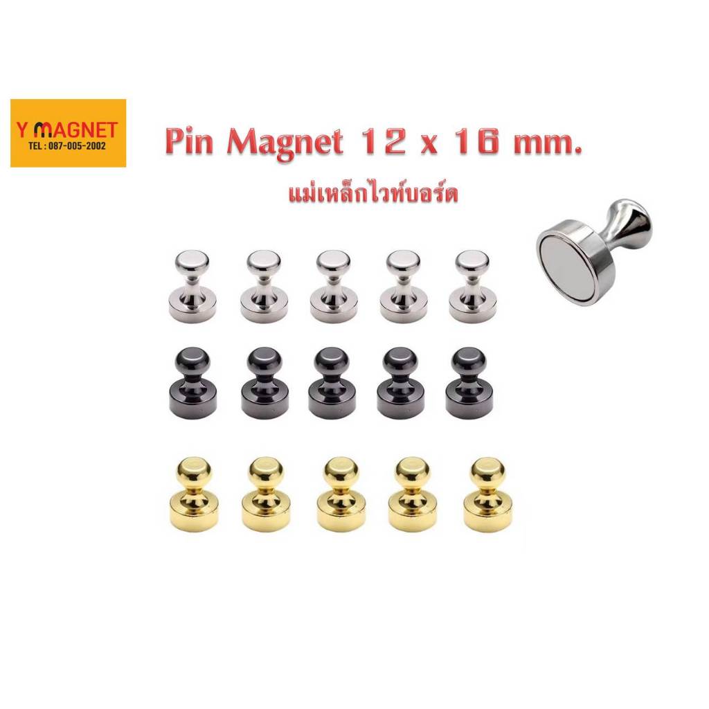 แม่เหล็กติดไวท์บอร์ดแรงดูดสูง Pin Magnet 12x16 มิล. | Shopee Thailand