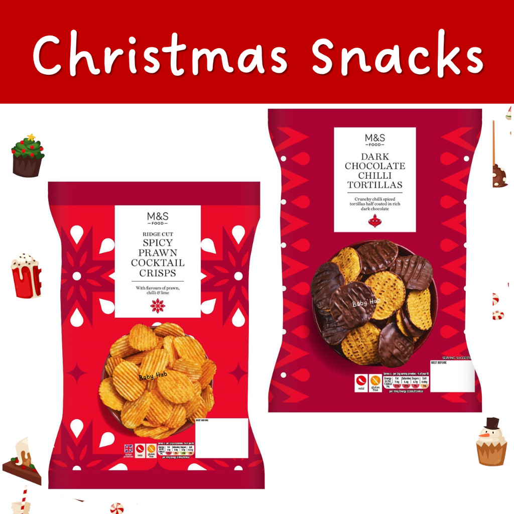 M&S Christmas Snacks / M&S Spicy Prawn Cocktail Ridge Cut Crisps 135g ...