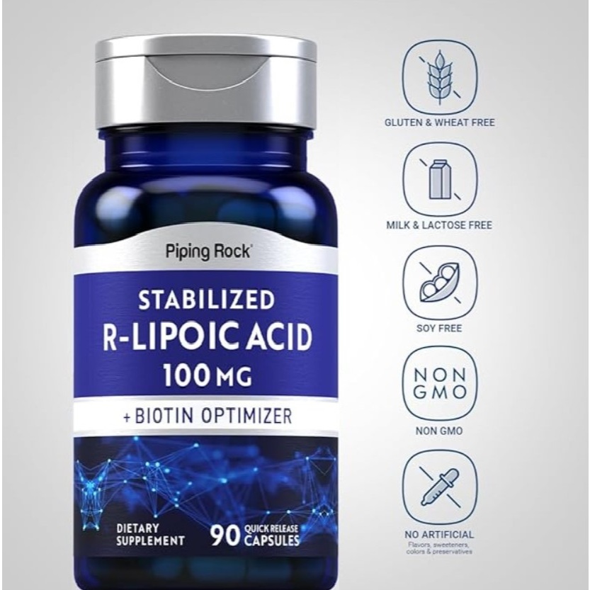 STABILIZED R-LIPOIC ACID 100MG + BIOTIN OPTIMIZER 90 CAPSULES ...