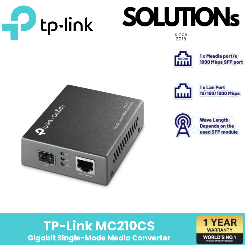 TP-Link MC210CS Gigabit Single-Mode Media Converter | Shopee Thailand