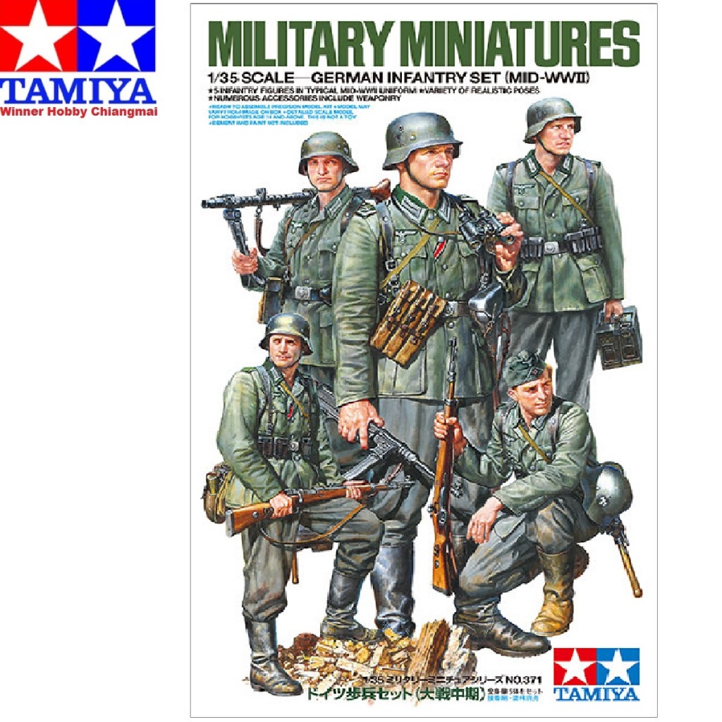 โมเดลฟิกเกอร์ Tamiya 35371 German Infantry Set Mid-WWII 1/35 | Shopee ...