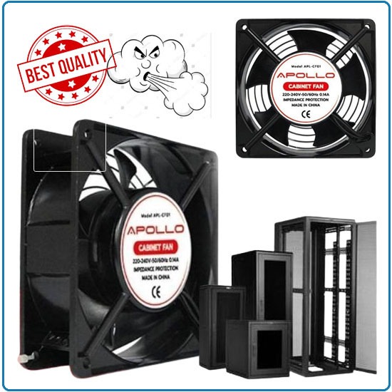 พัดลมระบายความร้อน Apollo APL-CF01 ขนาด 12x12 ซม สายไฟยาว 120 ซม. ความเร็ว 2500 รอบต่อนาที ...