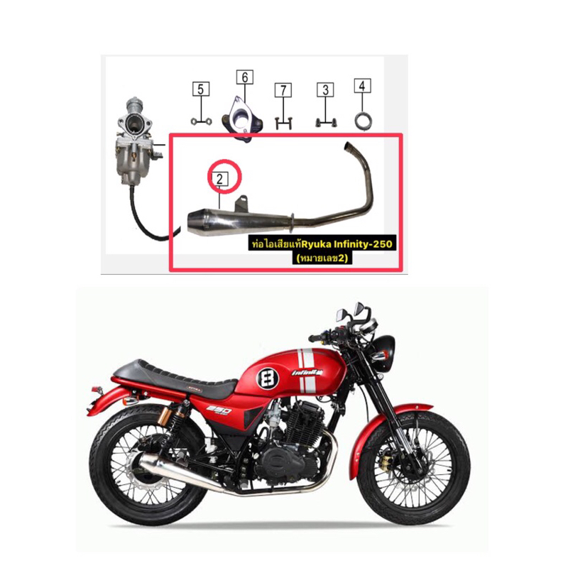 ท่อไอเสียแท้Ryuka Infinity-250 | Shopee Thailand