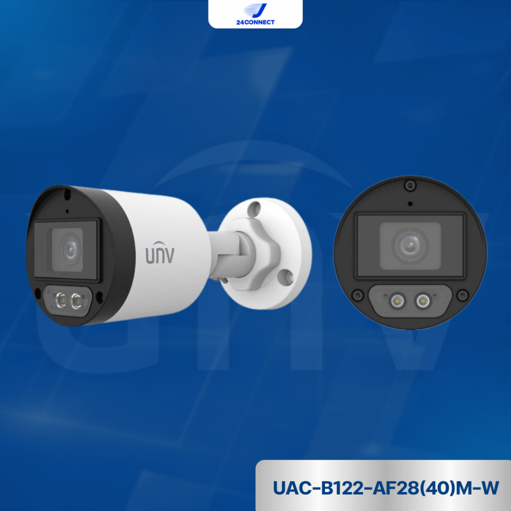 กล้องวงจรปิด UNV 2MP ColorHunter HD Fixed Mini Bullet Analog Camera รุ่น UAC-B122-AF28(40)M-W ...