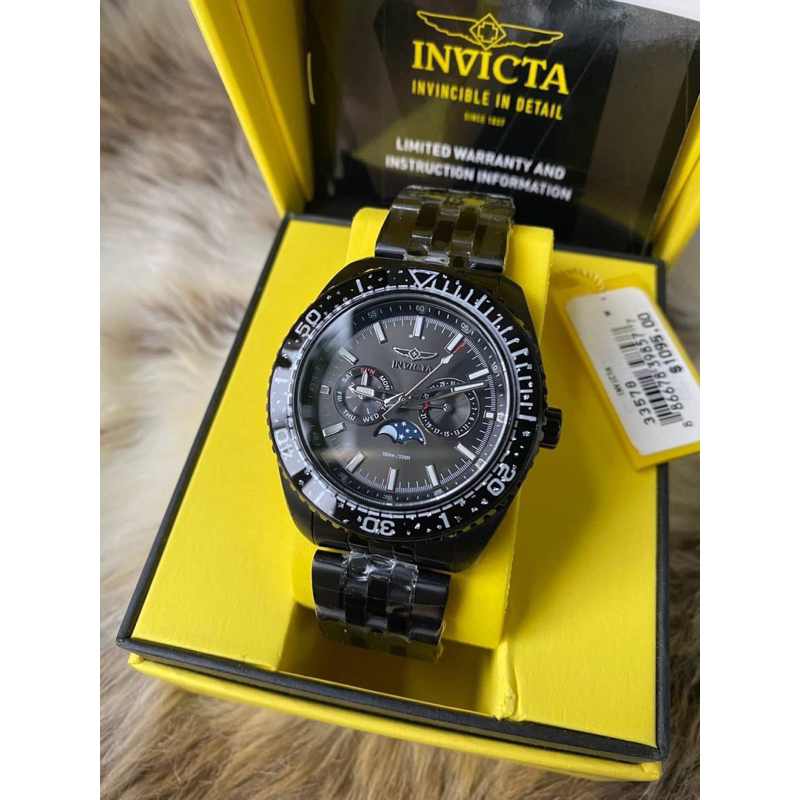 ⌚️Invicta Pro Diver Moon Phase Day-Date Men’size Tipple Black | Shopee ...