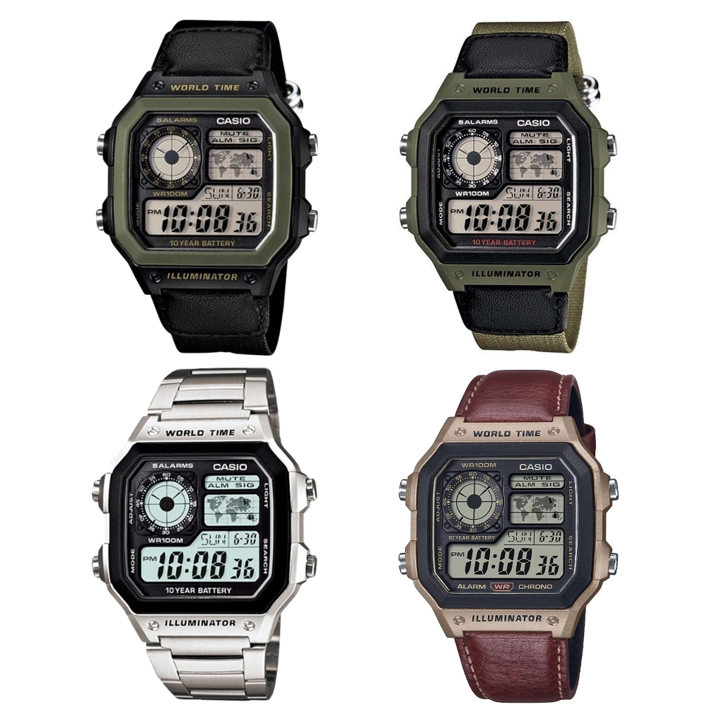 นาฬิกาข้อมือ Casio Digital รุ่น AE-1200WHL-5A, AE-1200WHD-1A AE-1200WHB สินค้าของแท้ รับประกัน ...