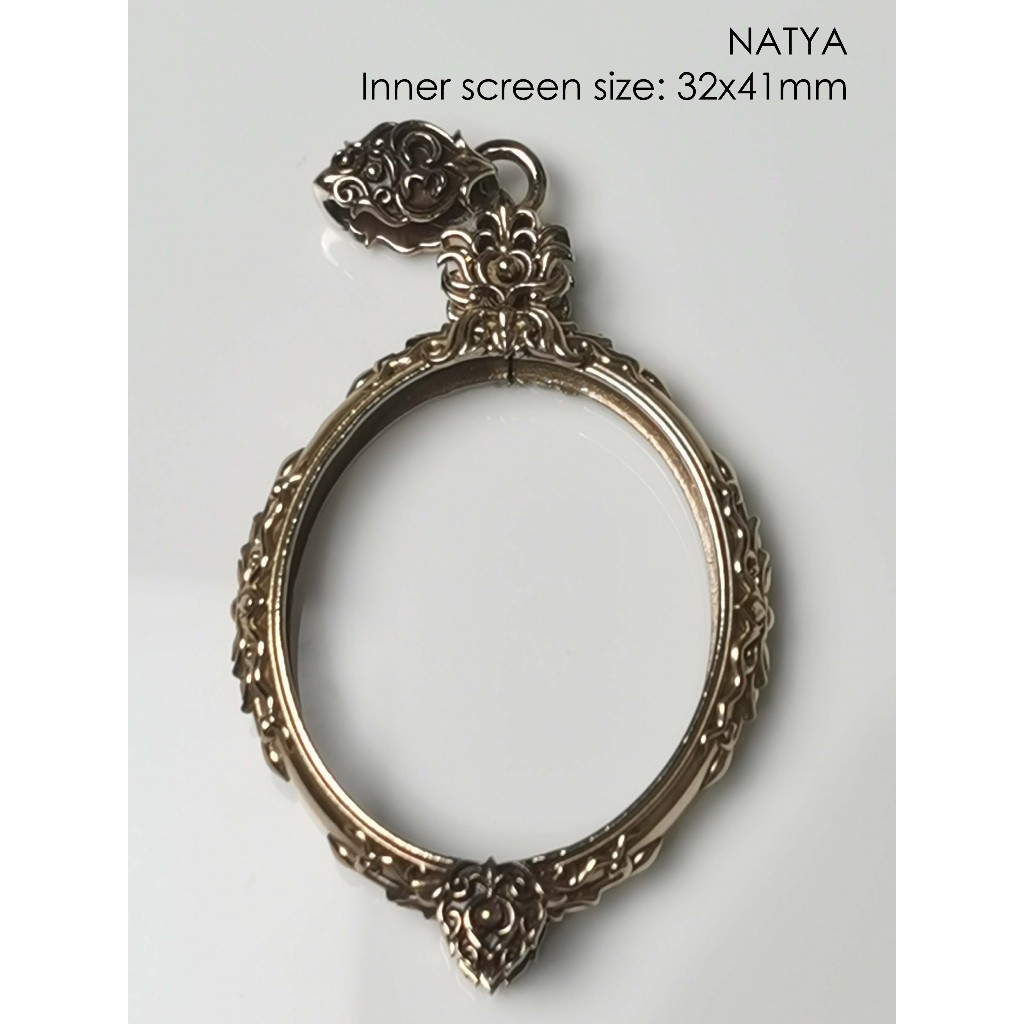 NATYAGoldenBronze oval amulet casing 32x41mm กรอบพระ บรอนซ์ทอง รูปไข่ ...