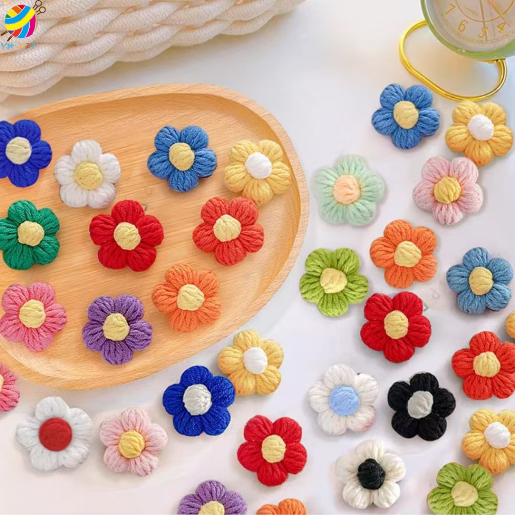 แผ่นผ้าฝ้ายถัก ลายดอกไม้น่ารัก 4cm DIY ดอกไม้ถัก สําหรับตกแต่งเสื้อผ้า รองเท้า หมวก | Shopee ...