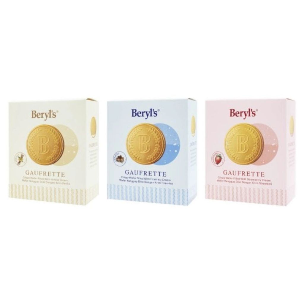 Beryl's Gaufrette Crispy Wafer Filled เวเฟอร์กรอบสอดไส้ นํ้าหนัก 60 กรัม 1 กล่อง มี 6 ชิ้น 3 ...