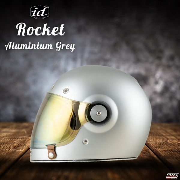 ฟรี!! ชิลด์+ผ้าบัฟ // หมวกกันน็อค ID HELMETS รุ่น ROCKET - สีเทา ...