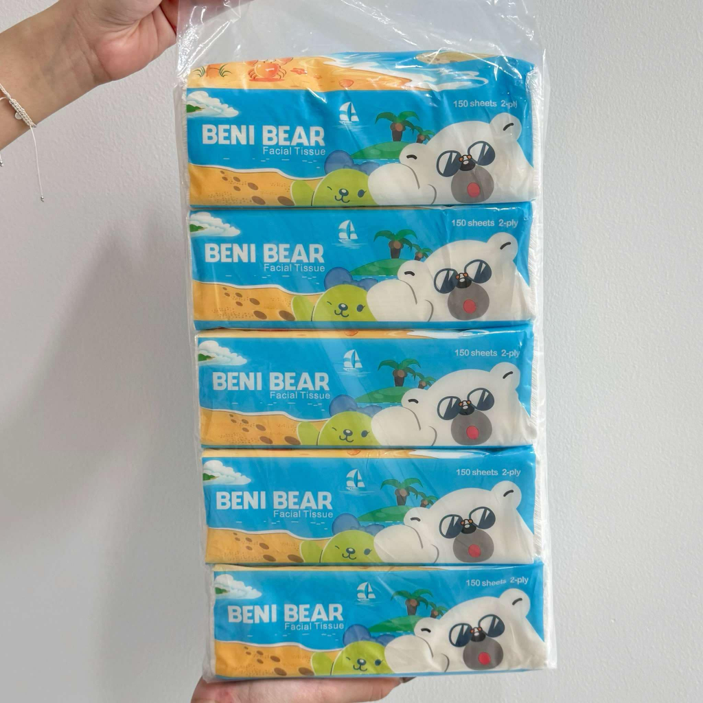 (1หิ้ว 5ห่อ) กระดาษทิชชู่หมี Beni Bear | Shopee Thailand
