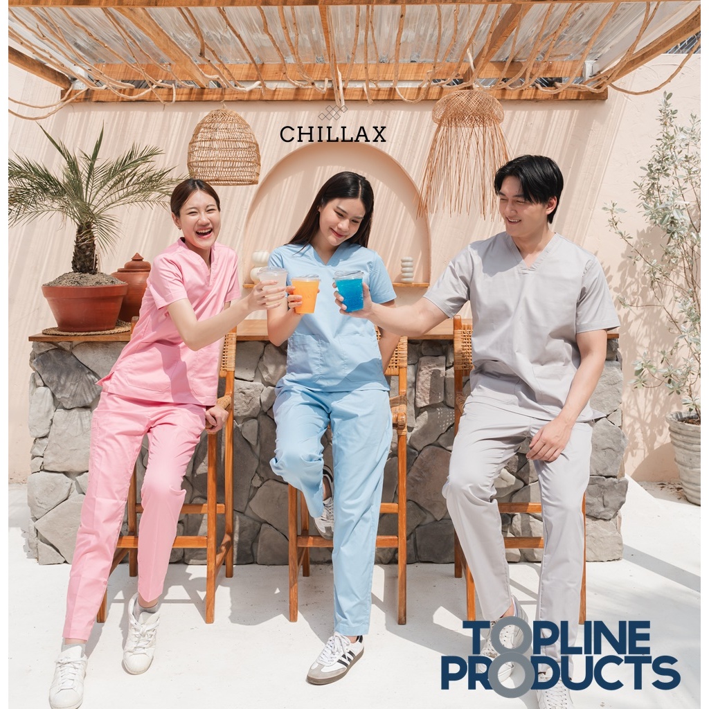 toplineproducts ชุดสครับผ้ายืด Chillax เสื้อสครับ ชุดสครับพยาบาล [P33 ...
