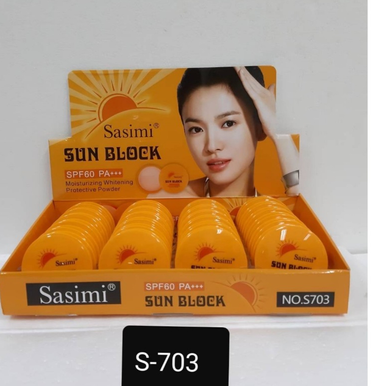 S703 แป้งพัฟกันแดด Sasimi SUN POWDER SPF 60++คุมมันพกพาสะดวก | Shopee Thailand