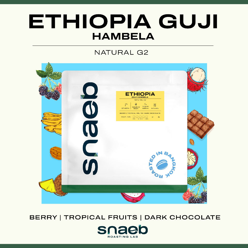 Ethiopia Guji Hambela Natural G2 | เมล็ดกาแฟคั่ว คั่วอ่อนไปทางกลาง Snaeb Coffee | Shopee Thailand