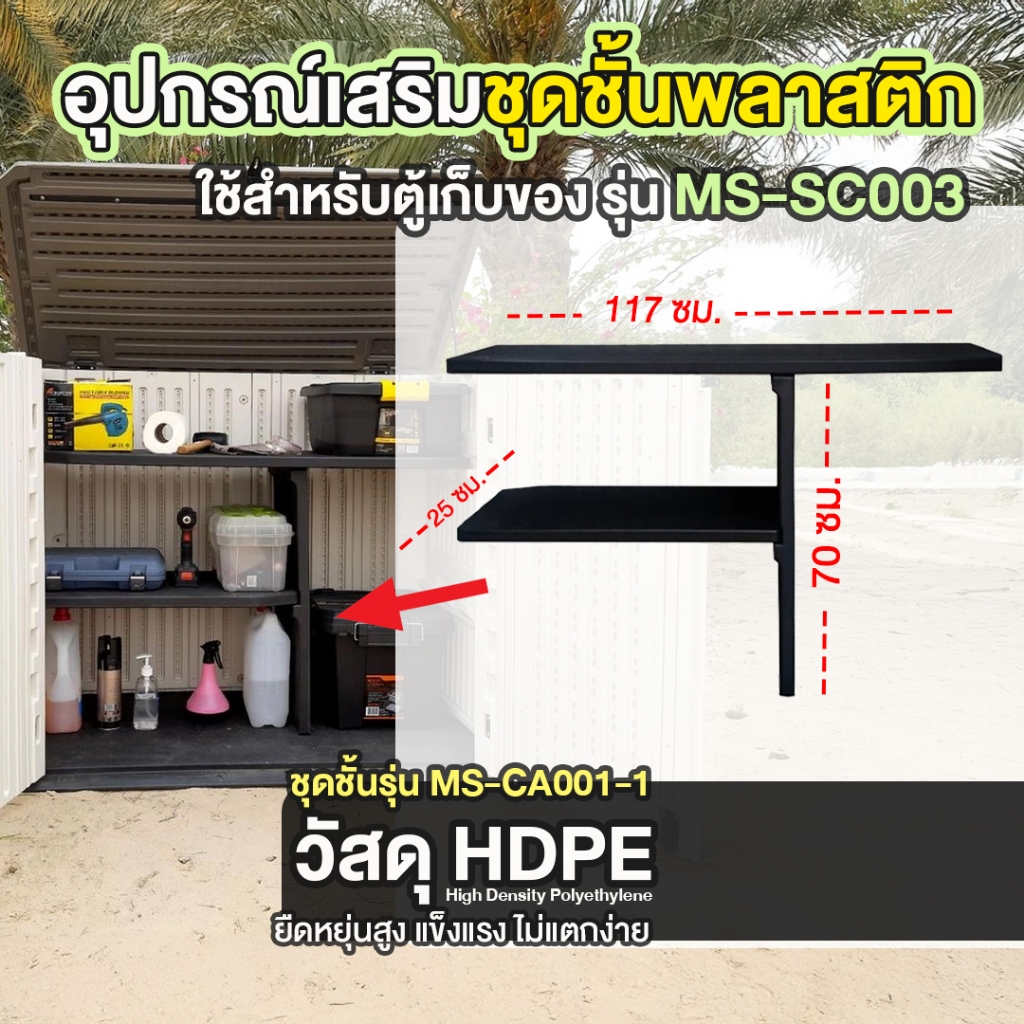 MORESPACE อุปกรณ์เสริมชุดชั้นพลาสติก รุ่น MS-CA001-1 เฉพาะชั้นพลาสติก (สำหรับตู้เก็บของ รุ่น MS ...