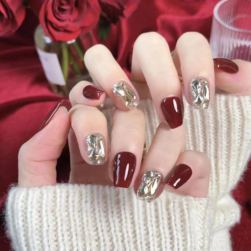 ผลิตภัณฑ์ใหม่ทำเล็บ 【DD315】 เล็บปลอมสีเจล24ชิ้น เล็บปลอมทาสีแล้ว เล็บ ...