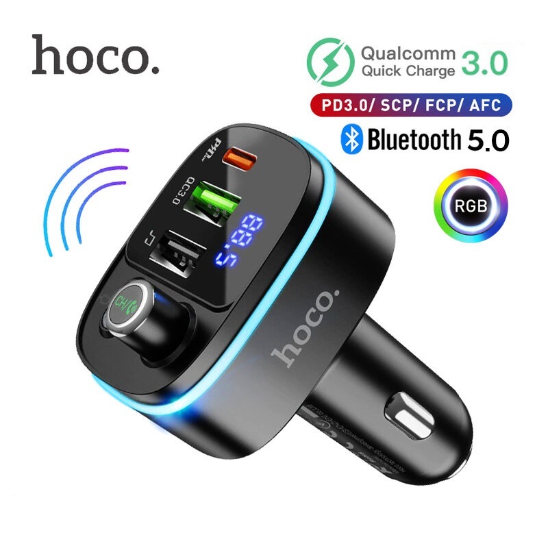 hoco. E62 หัวชาร์จเร็วในรถยนต์เครื่องส่งสัญญาณ FM PD20W+QC3.0 BT | Shopee Thailand
