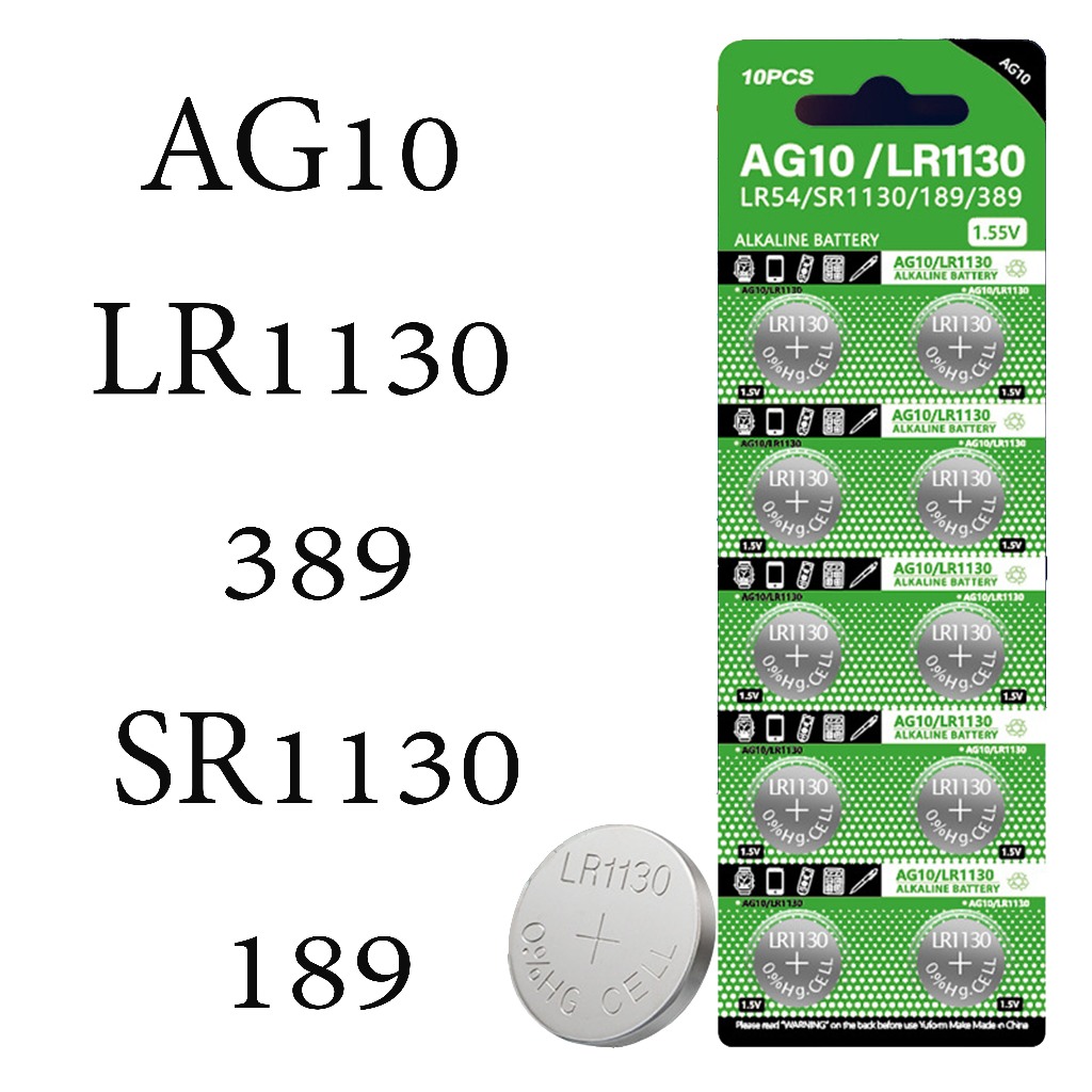 ถ่านกระดุม AG10 LR1130 389 SR1130 189 Lithium Battery ราคาถูก | Shopee ...