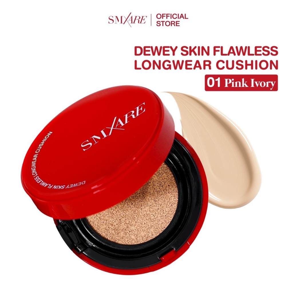 SMXARE คุชชั่น DEWEY SKIN FLAWLESS LONGWEAR ปกปิด บางเบา ไม่หนักหน้า พร้อมบำรุง มีกันแดด SPF35 ...