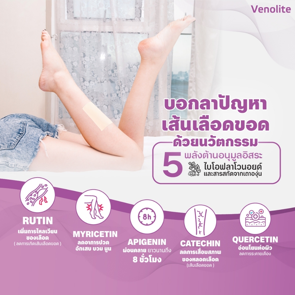 แผ่นแปะ VENOLITE PATCH เวโนไลต์ แพทซ์ แผ่นแปะขา | Shopee Thailand