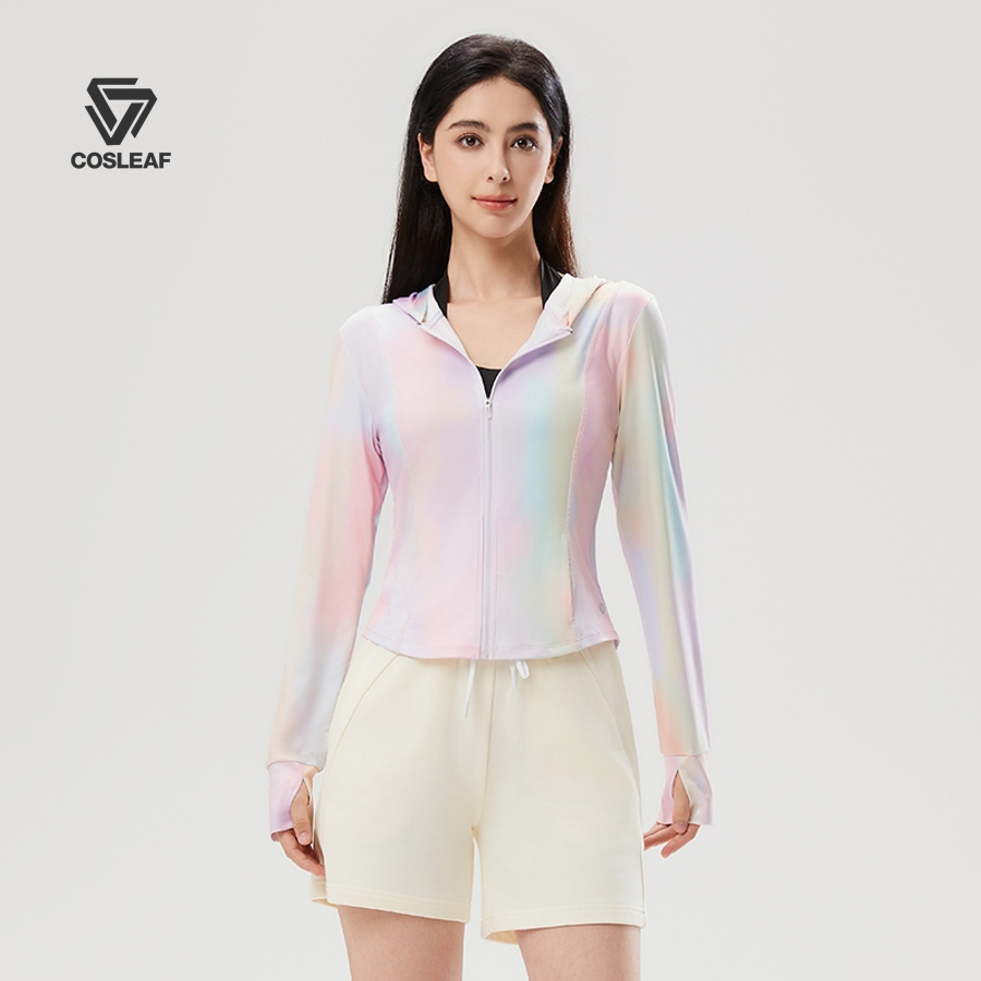 Cosleaf เสื้อแขนยาวกันยูวี มีฮู้ด สีสันสดใส Anti-UV UPF50+ ผ้าแห้งไว ...