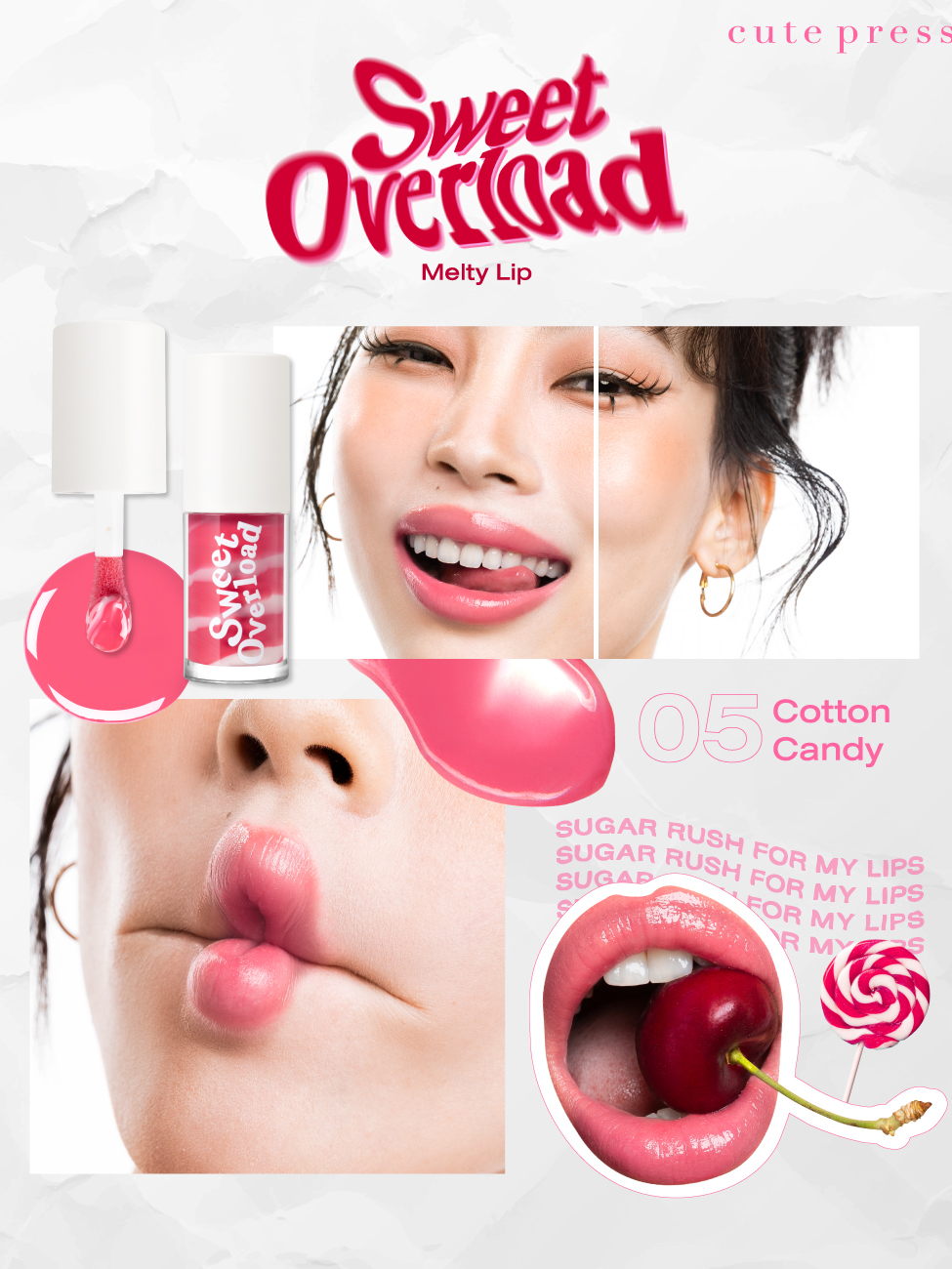 CUTE PRESS ลิปเซรั่ม เปิดโหมดปากฉ่ำ SWEET OVERLOAD MELTY LIP สวีท โอ ...