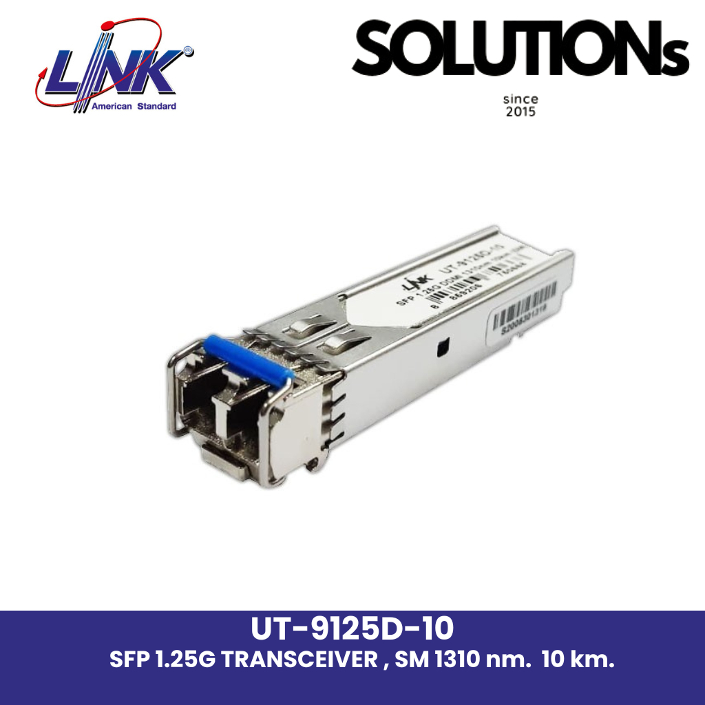 Link UT-9125D-10 SFP 1.25G Transeiver Module, SM 1310 nm 10 Km. With DDMI, Duplex LC Connector ...