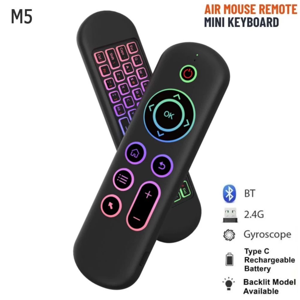 Air Mouse Remote With Mini Keyboard, 6-Axis Gyro Sensor, 58 Full QWERTY ...