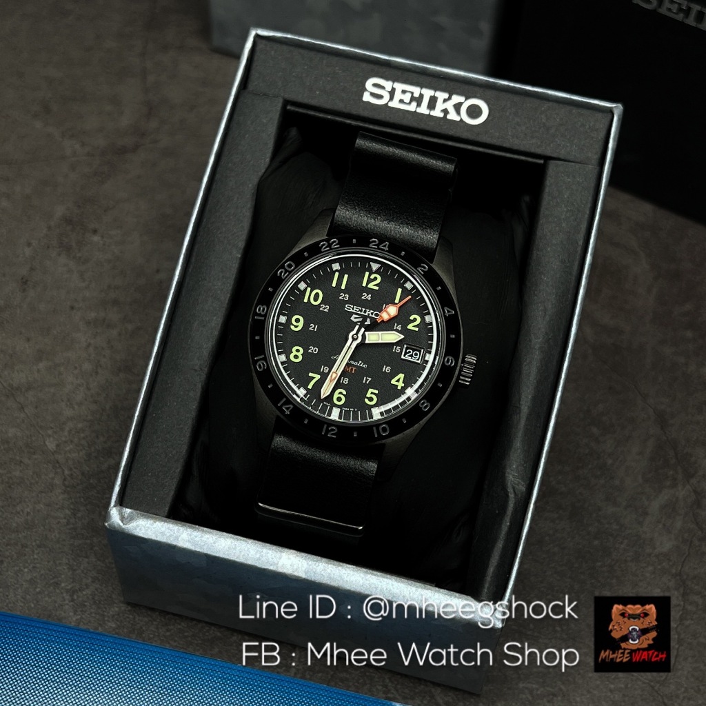 SEIKO 5 SPORTS FIELD Sports Style GMT PVD Black Hard Coating NATO ...