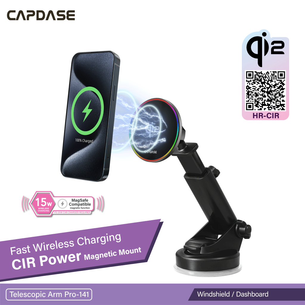 CAPDASE CIR Power Fast Wireless Charging Magnetic Car Mount Phone ...
