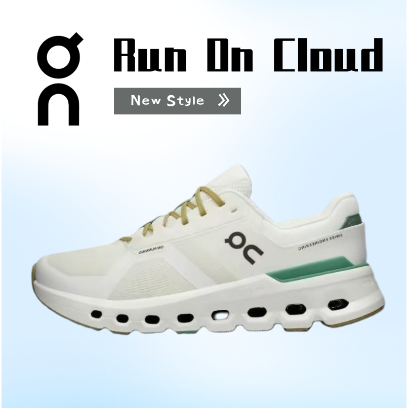 ของแท้ 100% On Cloudrunner 2 3ME10142404 White green Sneakers | Shopee ...
