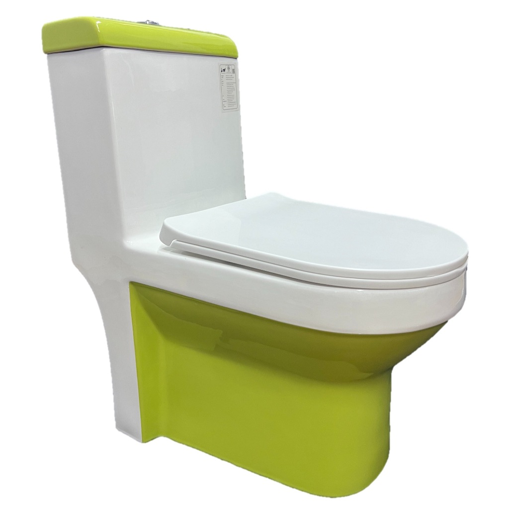 ⭐สินค้าใหม่⭐ สุขภัณฑ์ชิ้นเดียว ชักโครก รุ่น KG142 สีขาว-เขียว | Shopee ...