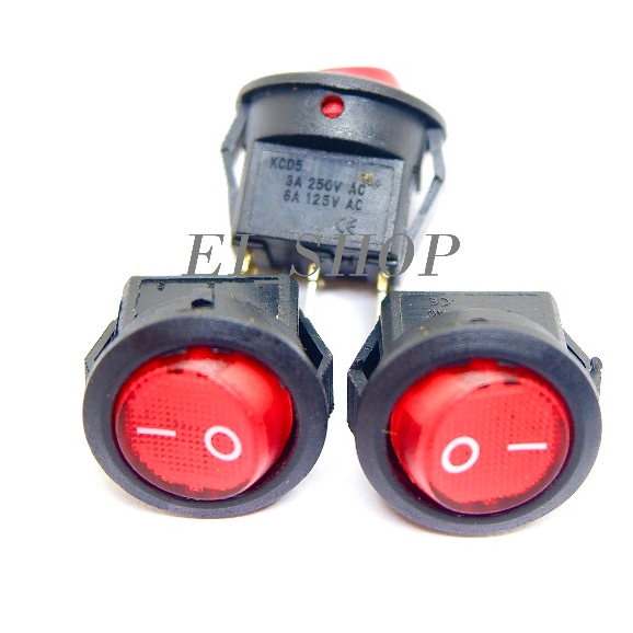 สวิตย์ switch Rocker ไฟบ้าน 220V KCD5-2-101N - DAIER สีแดง | Shopee ...