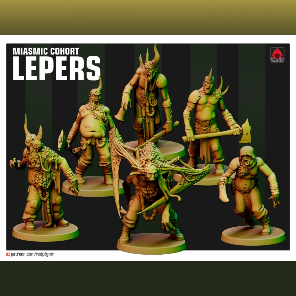 Miasmic Cohort Lepers - Humanoid Aberration Undead / 28mm scale 3D ...