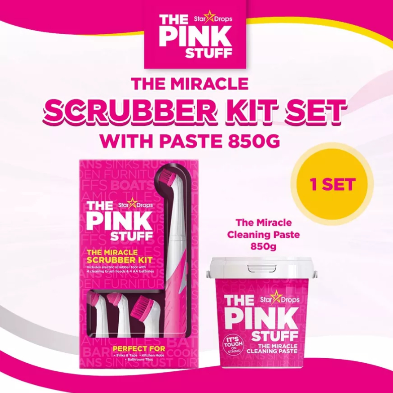The Pink Stuff The Miracle Scrubber Kit x 1 SET (OPTION PASTE 850G ...