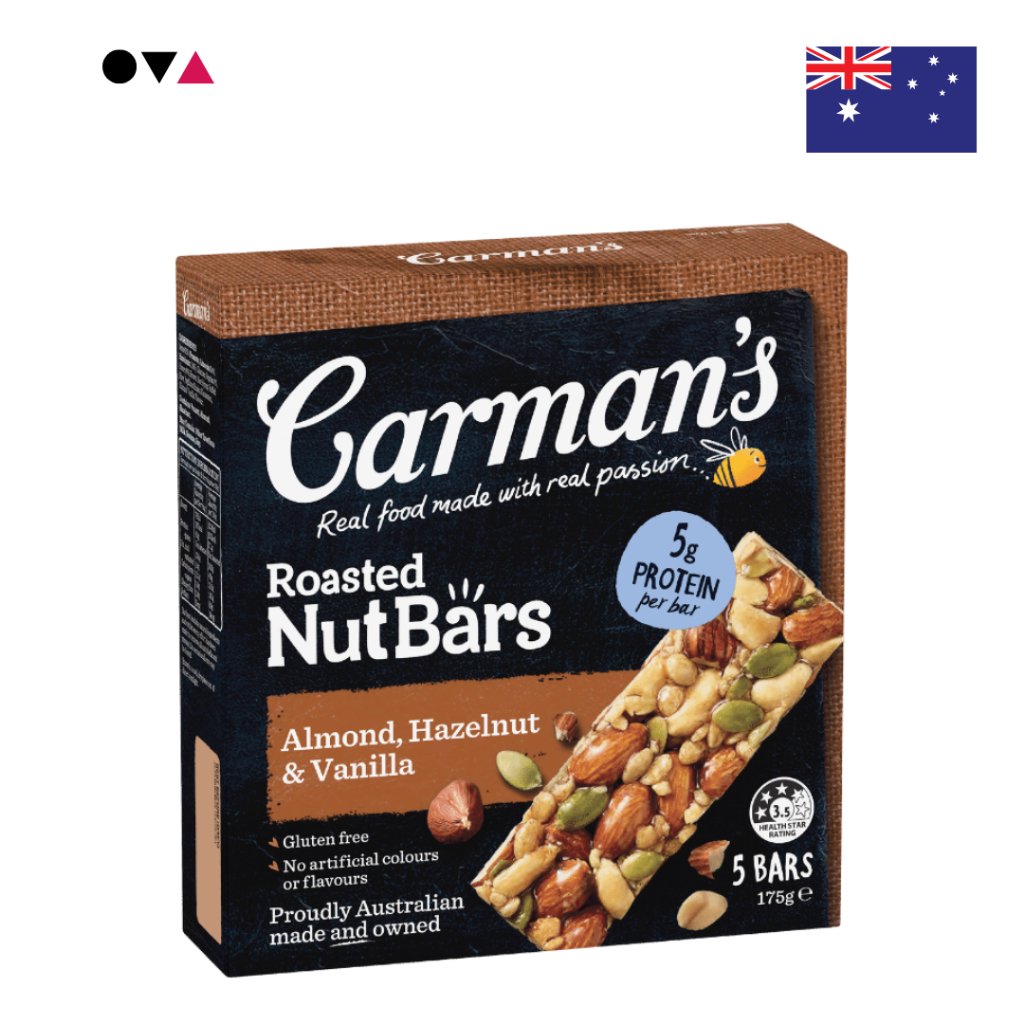 Carman's Almond, Hazelnut & Vanilla Nut Bars 5 Pack 175g ธัญพืชแท่งพรี ...