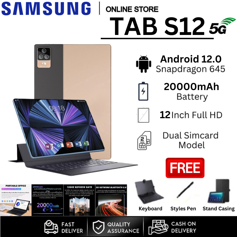 2025 5Gแท็บเล็ตSamsung Galaxy Tab P70 12นิ้วแท็บเล็ต16GB + 512GBแท็บเล็ตการเรียนรู้ห้องเรียน ...