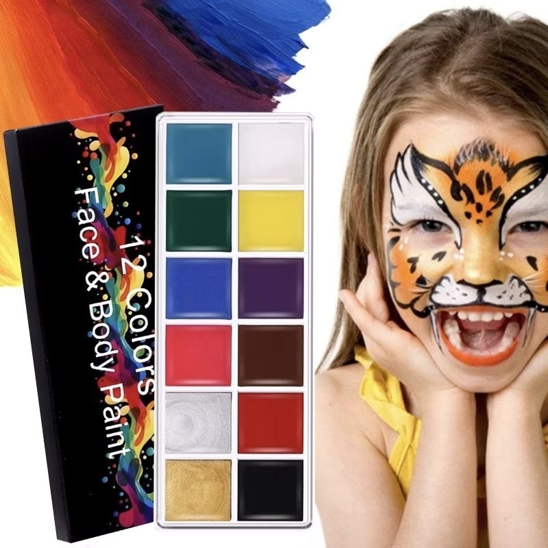 12 Colors Face & Body Paint | สีเพ้นท์หน้าและตัวแบบออยล์ สำหรับเด็กและ ...