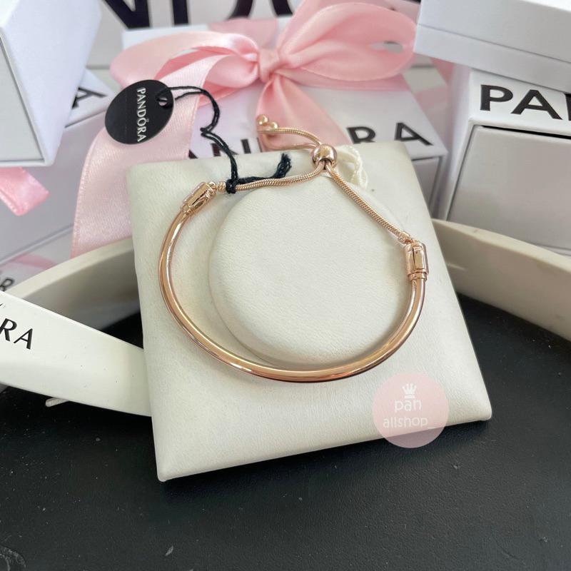 (ของแท้100%)Pandora rose bangle sliding กำไลรูดโรส | Shopee Thailand