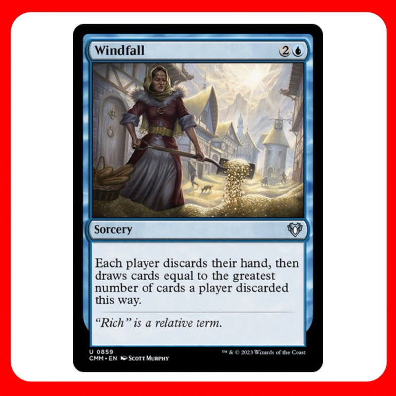 [MTG] Windfall [CMM] [BLUE] [UNCOM] [NORMAL] [ENG] (การ์ดเมจิค / Magic ...