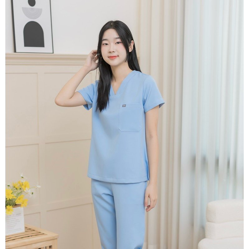 Tang scrub รุ่น No.04 Chill Blue ผ้านุ่ม ยืดหยุ่น ใส่สบายระบายอากาศได้ ...