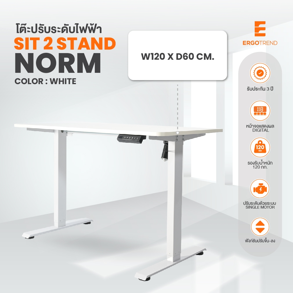 Ergotrend โต๊ะไฟฟ้า ยืน-นั่งทำงาน รุ่น Sit 2 Stand Norm | Shopee Thailand