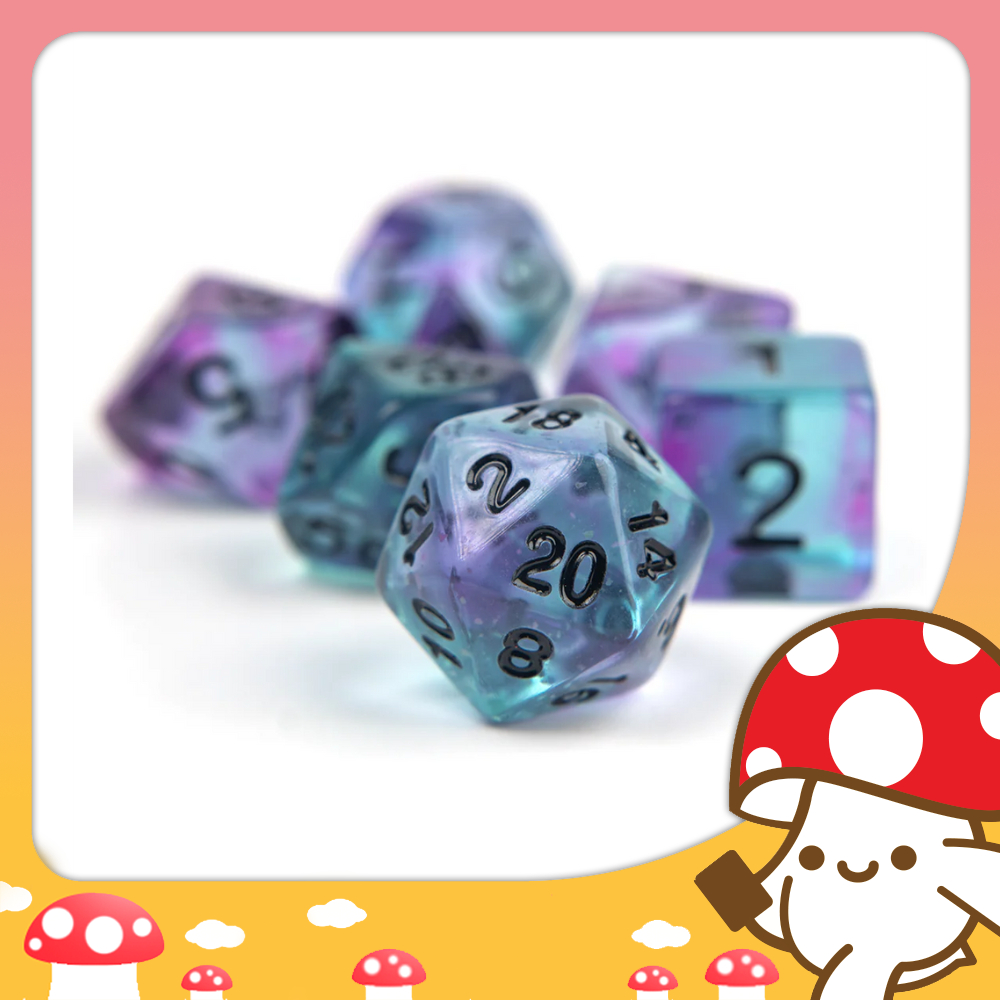 Sirius Dice - Peacock Glowworm Dice Set - ลูกเต๋าสำหรับเกม TRPG D&D - Dice Set of 7 จาก Kinoko ...