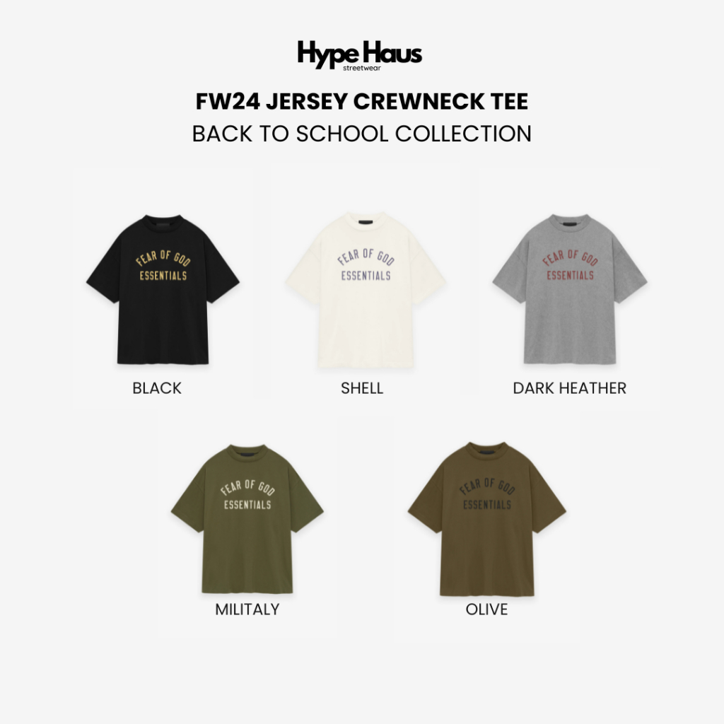 [พร้อมส่ง] Essentials FW24 Jersey Crewneck Tee (โลโก้สกรีน) | Shopee ...
