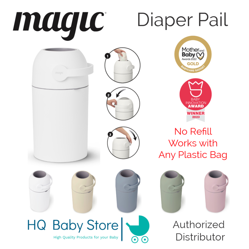 Magic Diaper Pail Majestic ถังขยะเก็บกลิ่น 99.99% สามารถใช้กับถุงขยะ ...