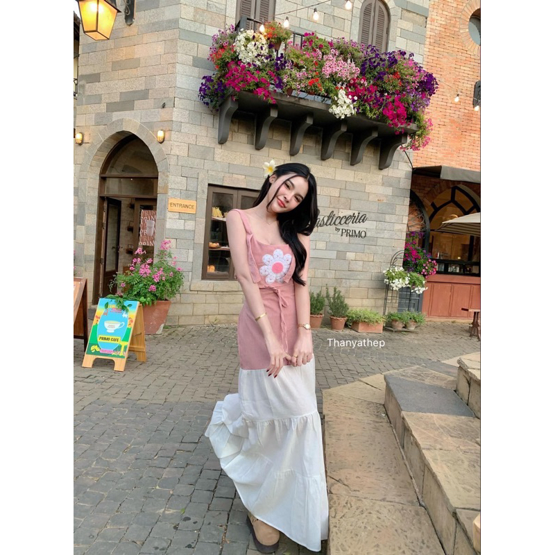 Phapassz - เซท2ชิ้น ก้ามเดี่ยว กระโปรงยาวผ้าลูกฟูกลาย แต่งระบายเนื้อพรีเมี่ยมสุดๆค่า Thanyathep ...